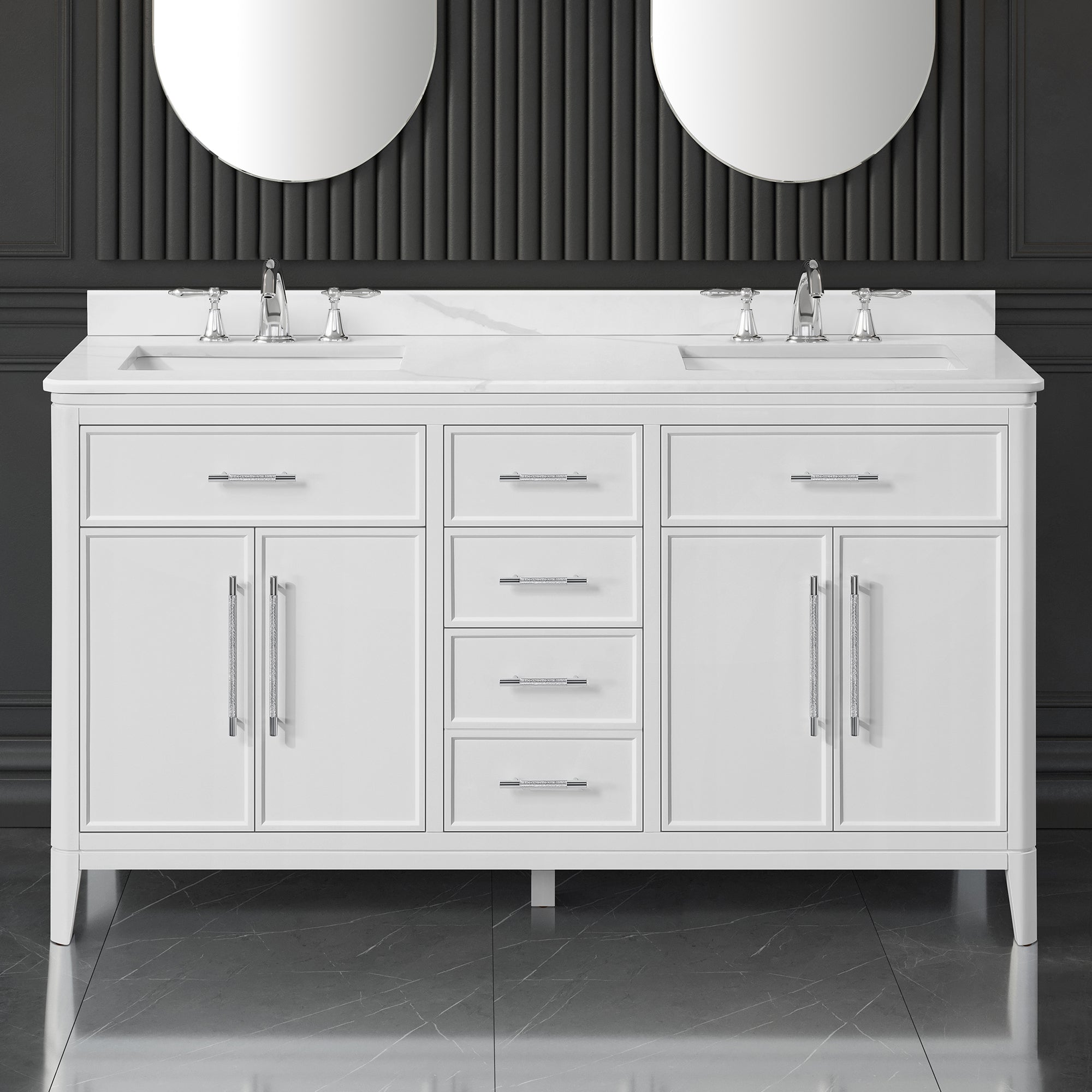 Shop Venice II Vanity 60in - Pure White - Loxley Rowe
